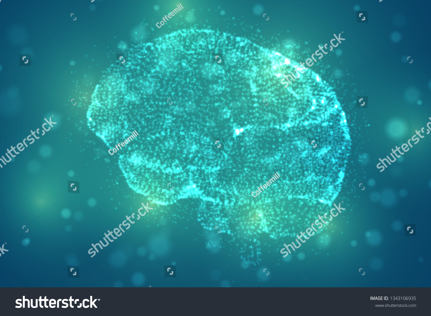 3d Vector Cyber Brain Neural Network Stock Vector (Royalty Free ...
