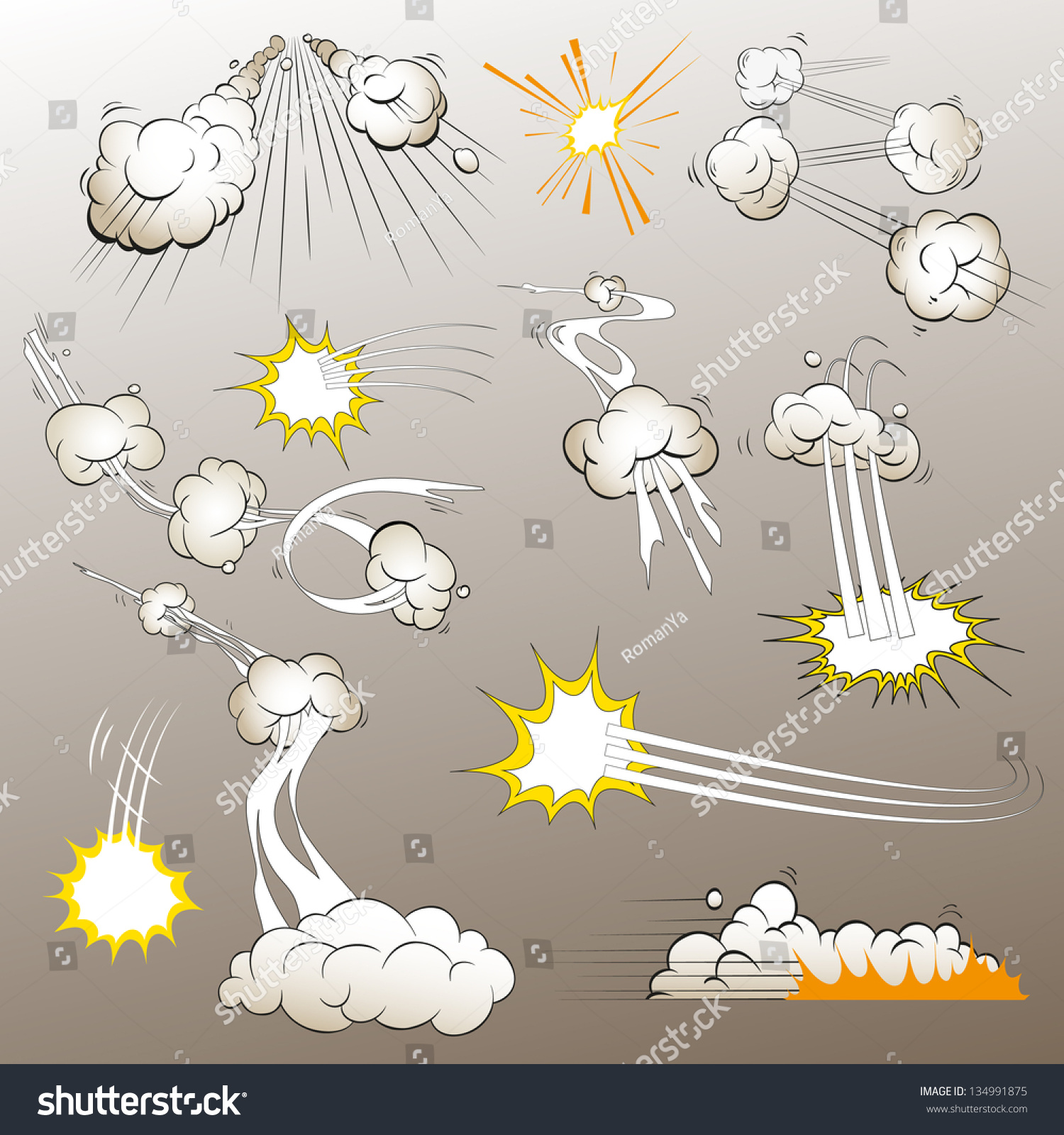 Vector Comic Book Explosion Elements Stock Vector (Royalty Free ...
