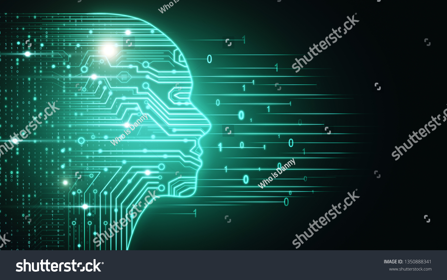 Creative Glowing Circuit Head Outline Ai Stock Illustration 1350888341 ...