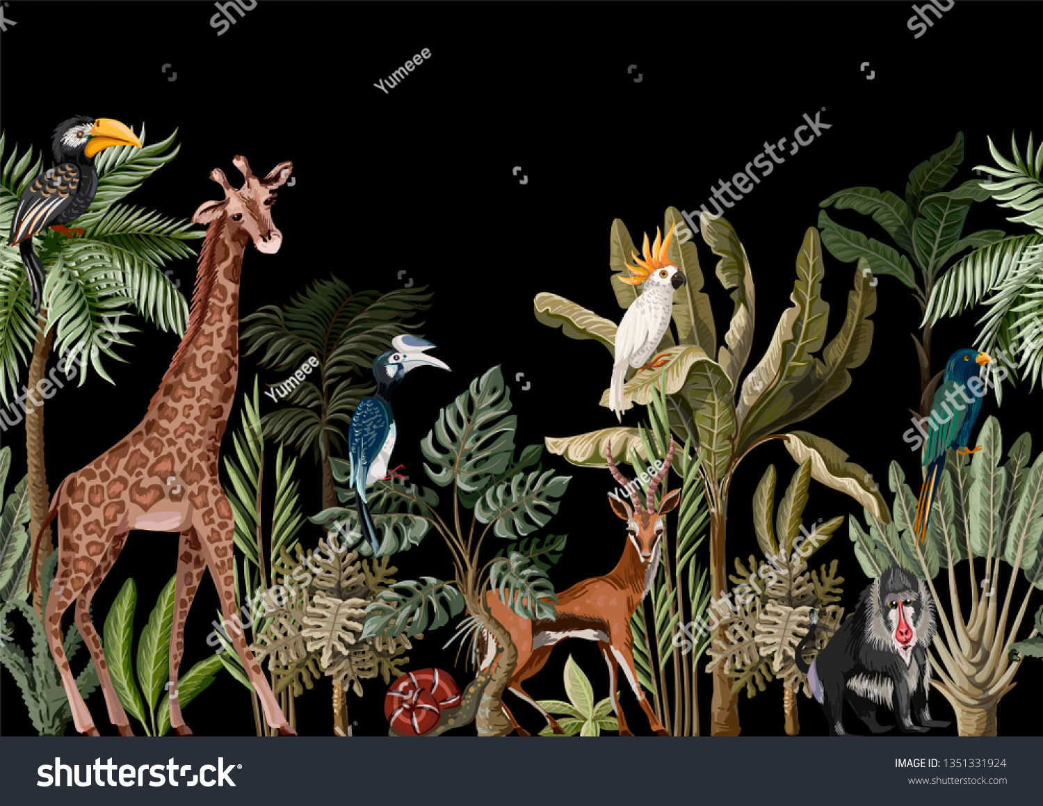 Seamless Border Tropical Tree Such Palm Stock Vector (Royalty Free ... Seamless Border Tropical Tree Such Palm Stock Vector (Royalty Free ...