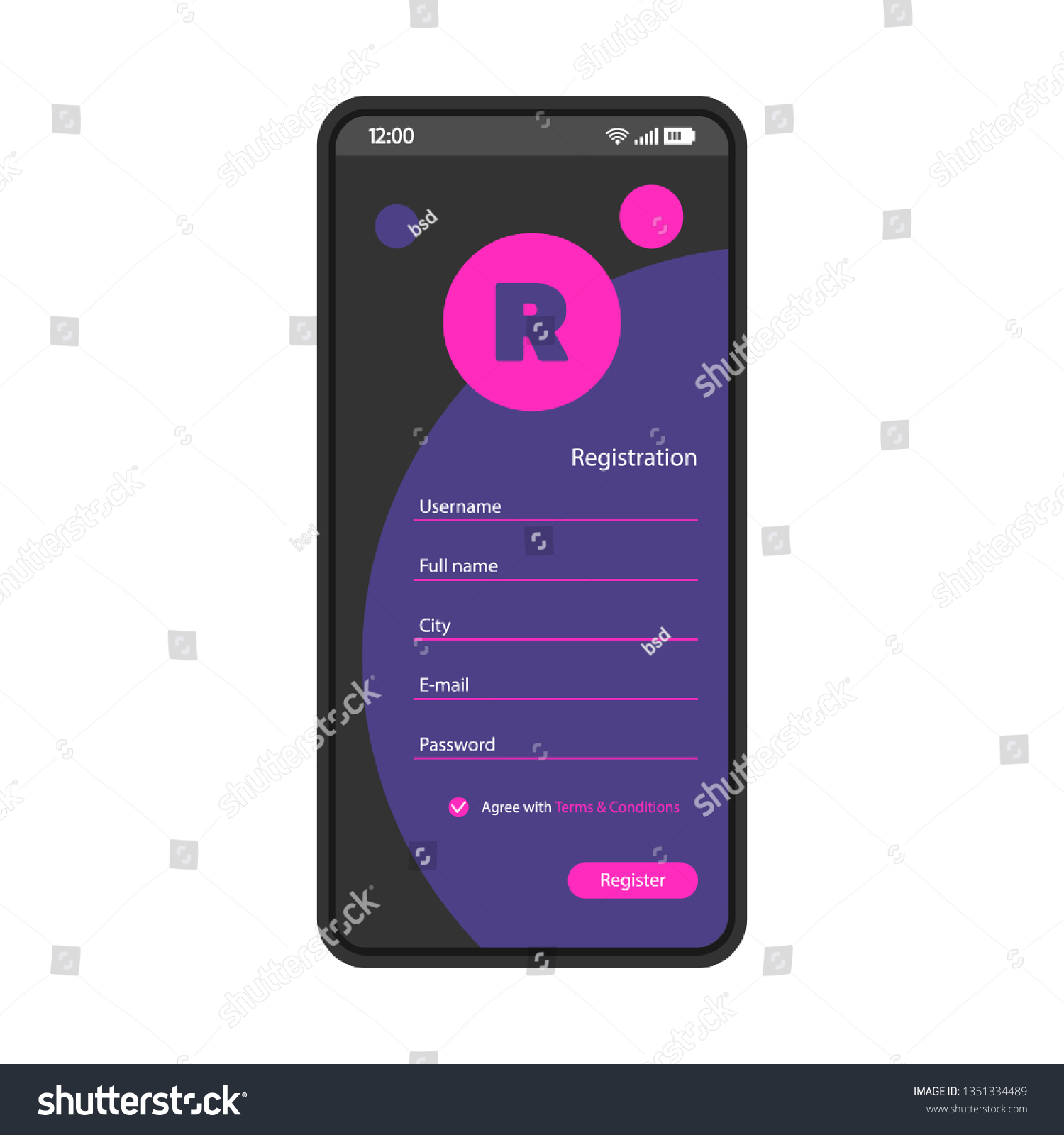 Vektor Stok Register Form Smartphone Interface Vector Template (Tanpa ... Vektor Stok Register Form Smartphone Interface Vector Template (Tanpa ...