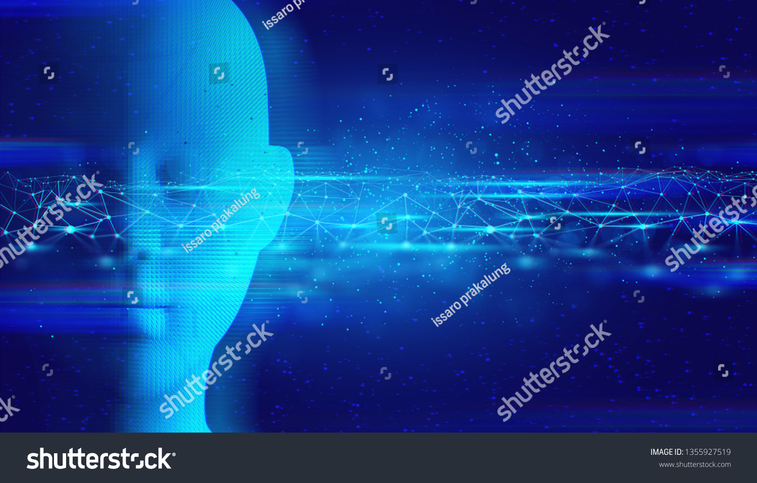 Robot Data Deep Learning Particle Hologram Stock Illustration 1355927519 Shutterstock