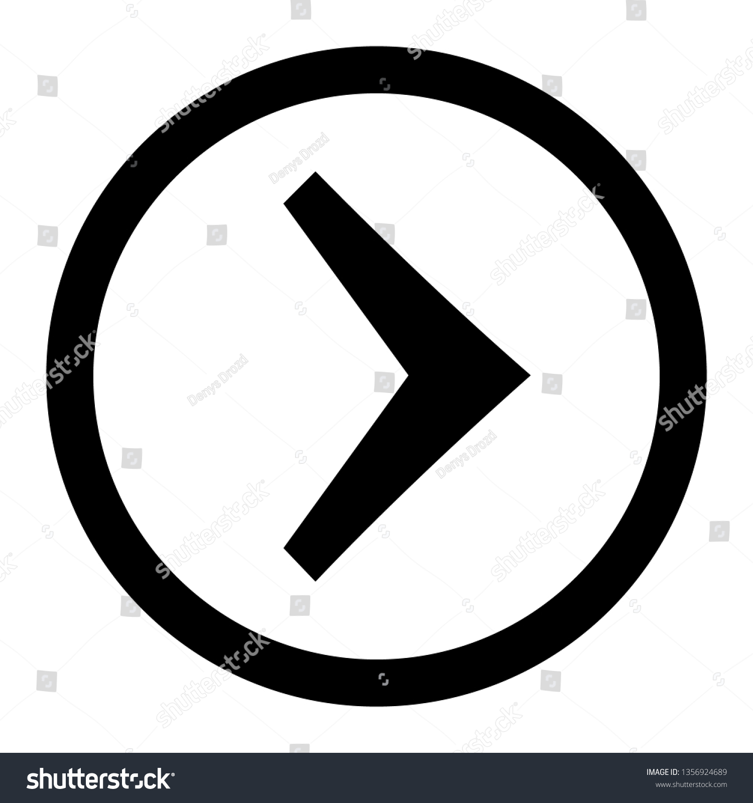 Right Arrow Circle Vector Linear Illustration Stock Vector Royalty