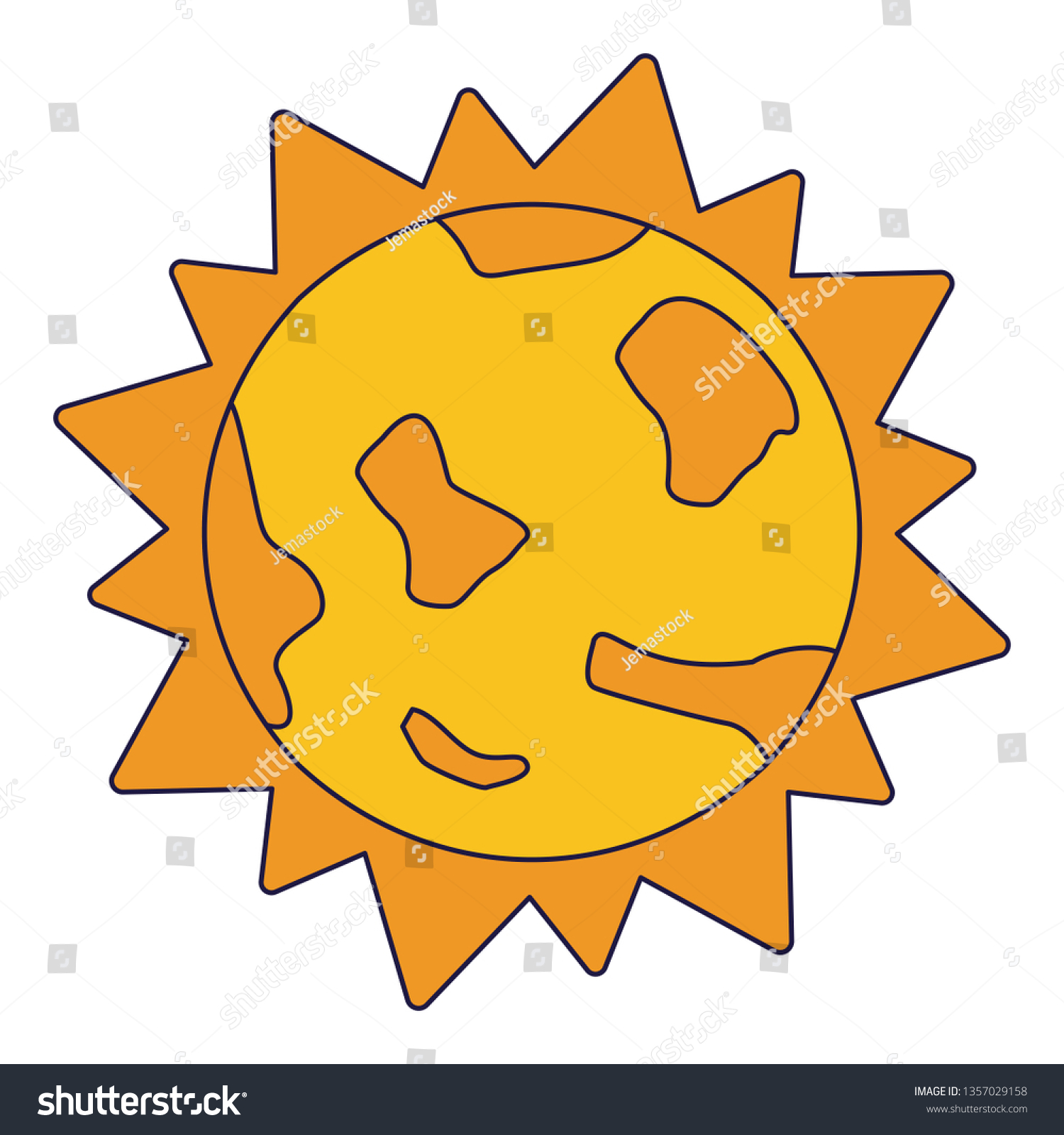 Sun Cartoon Isolated Symbol Stock Vector Royalty Free 1357029158 Shutterstock