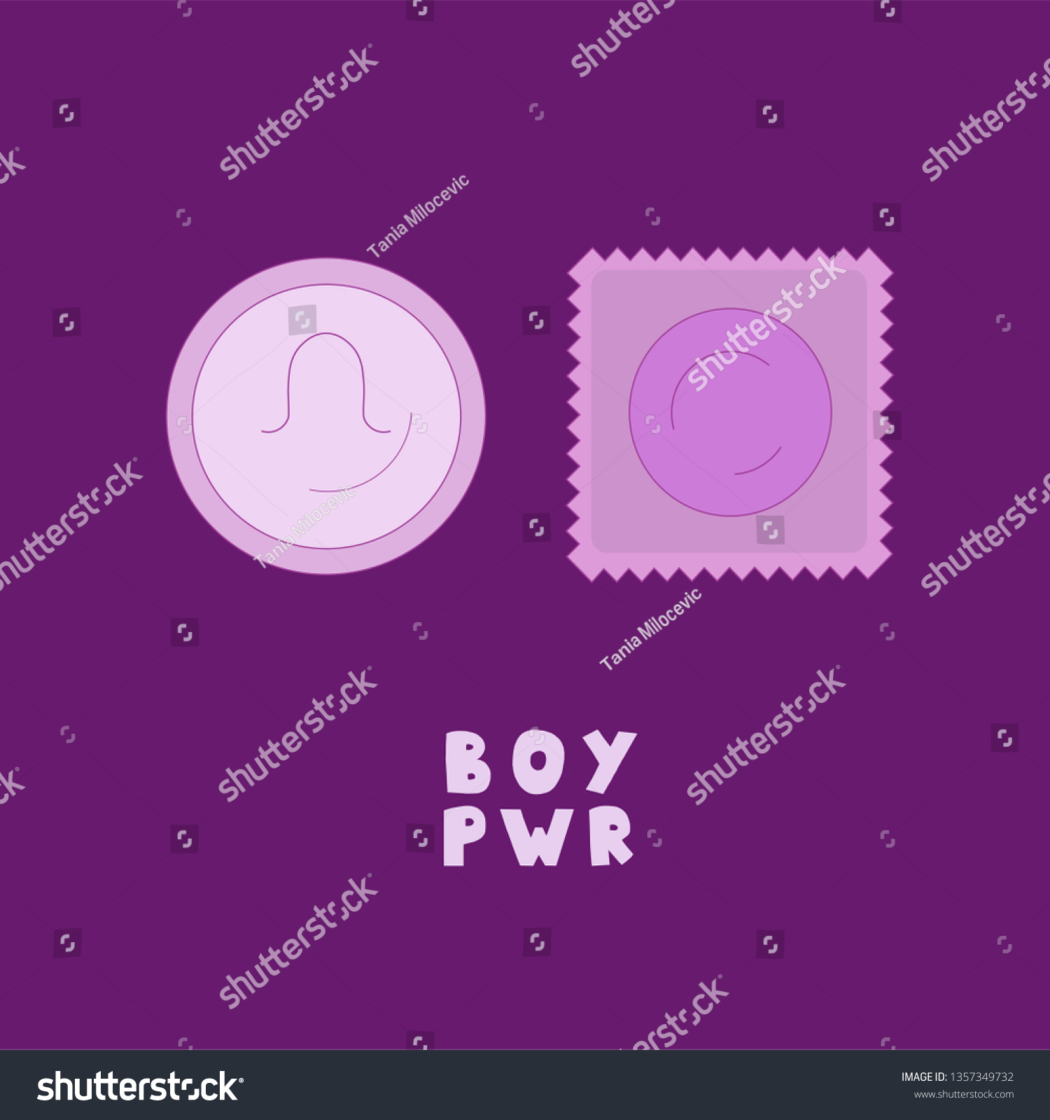 Two Flat Male Condom Icons On Stock Vector Royalty Free 1357349732