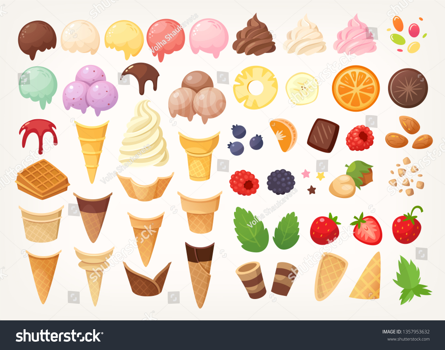 Elements Create Your Own Ice Cream Stock Vector (Royalty Free ...