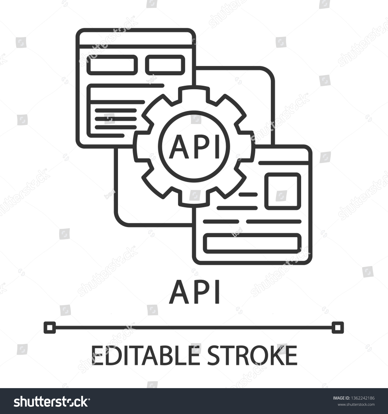 Api Linear Icon Application Programming Interface Stock Vector (Royalty Free) 1362242186 ...
