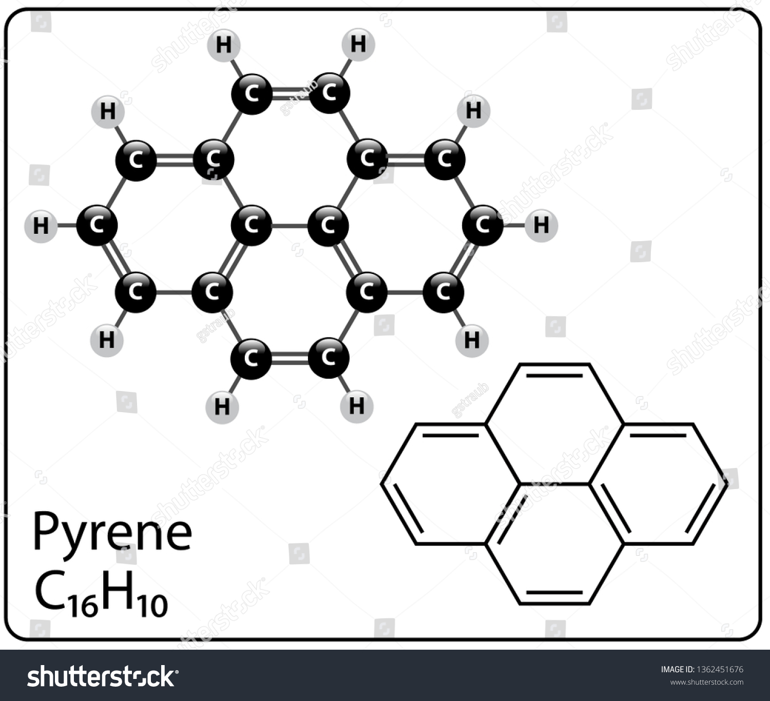 Pyrene Molecule Structure Stock Vector (Royalty Free) 1362451676 ... Pyrene Molecule Structure Stock Vector (Royalty Free) 1362451676 ...