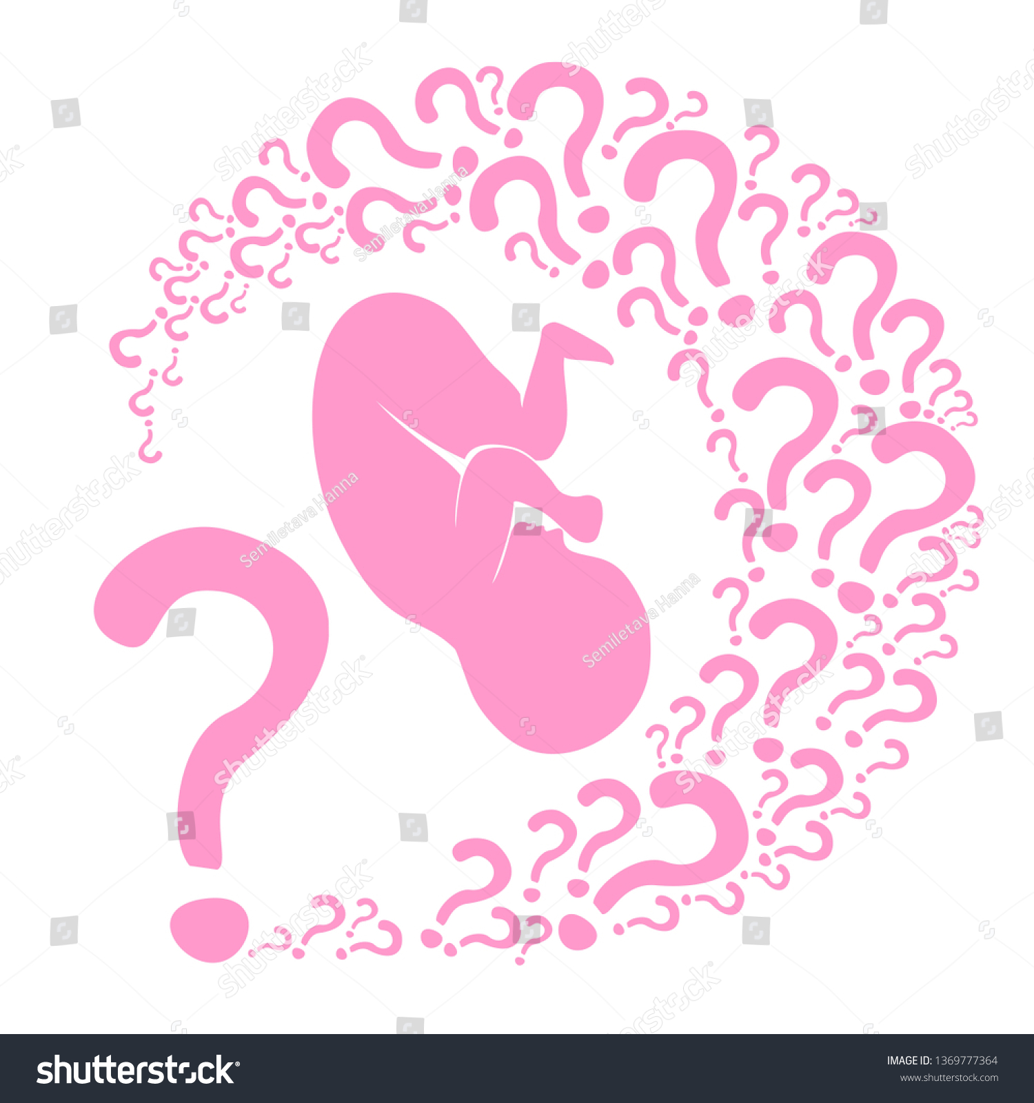 Human Fetus Inside Womb Design Element 스톡 벡터 로열티 프리 1369777364