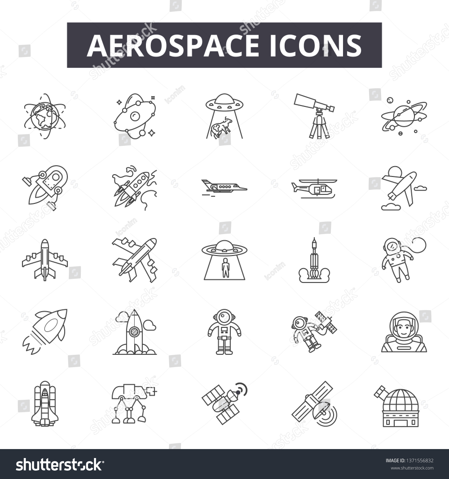 Aerospace Line Icons Signs Set Vector Stock Vector (Royalty Free ... Aerospace Line Icons Signs Set Vector Stock Vector (Royalty Free ...