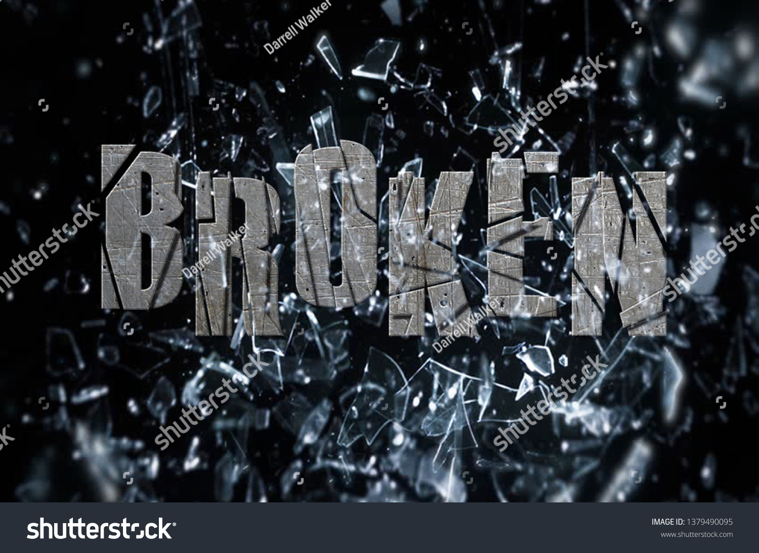 This Image Shows Word Shattered Blended Stock Illustration 1379490095 ...