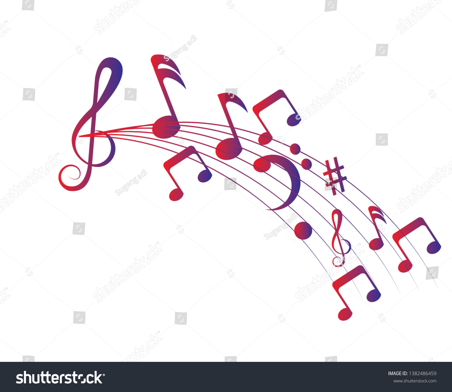 Vector Musical Notes Vector Background Vector Stock Vector (Royalty ...