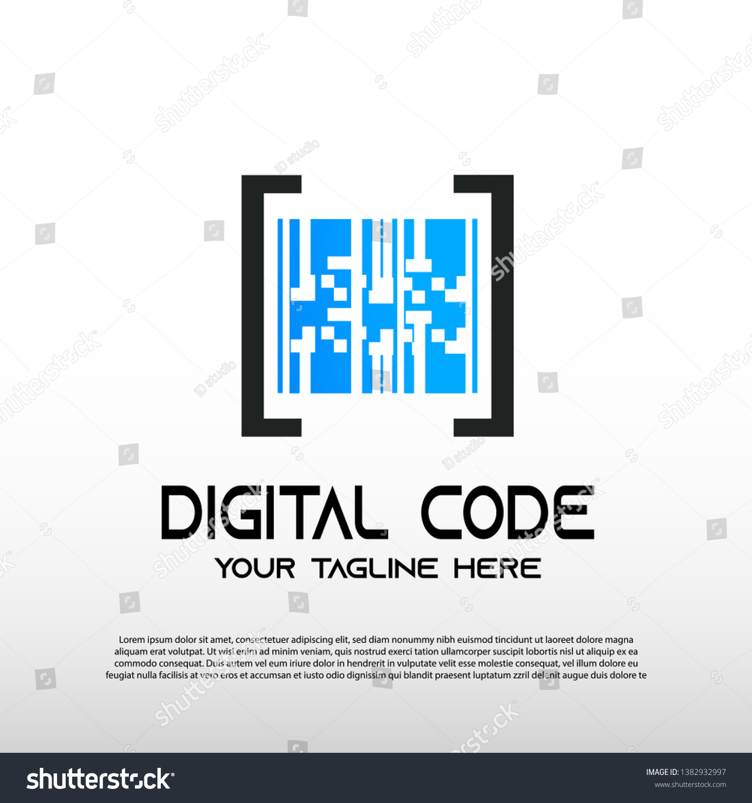 Digital Code Logo Pixel Concept Bar Stock Vector (Royalty Free ...