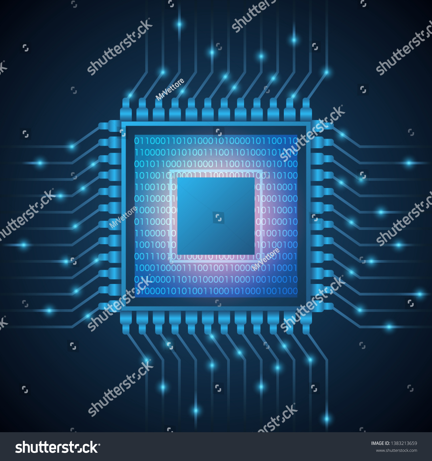 Computer Cpu Processor System Chip Abstract Stock Vector Royalty Free 1383213659 Shutterstock