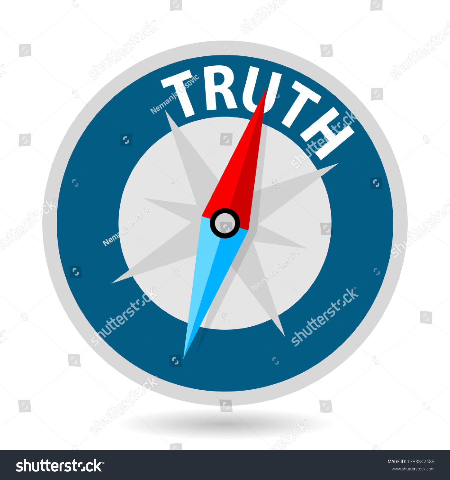 Truth Concept Compass White Background Stock Vector Royalty Free 1383842489 Shutterstock