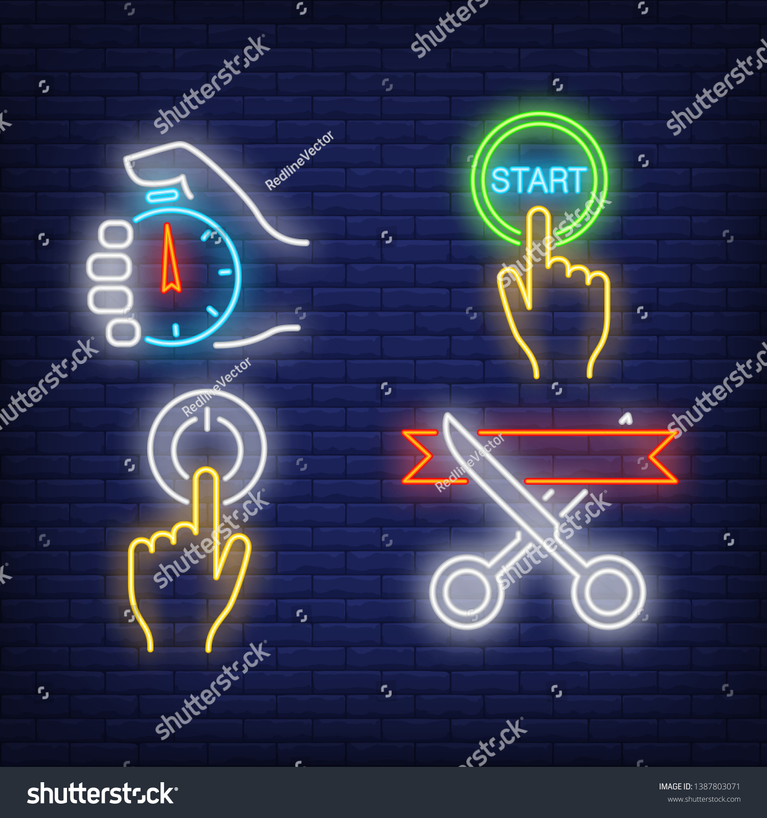 Ribbon Cutting Switching On Start Stop Stock Vector (Royalty Free ... Ribbon Cutting Switching On Start Stop Stock Vector (Royalty Free ...