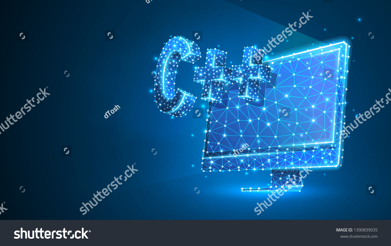 C Plus Coding Language On Computer Stock Vector Royalty Free 1390839035 Shutterstock