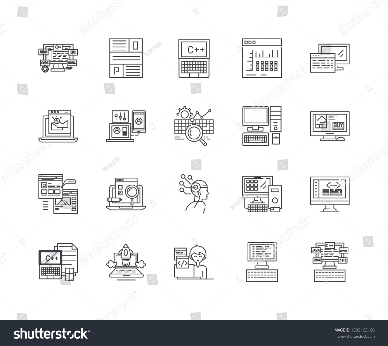 Coding Line Icons Signs Vector Set Stock Vector (Royalty Free ... Coding Line Icons Signs Vector Set Stock Vector (Royalty Free ...