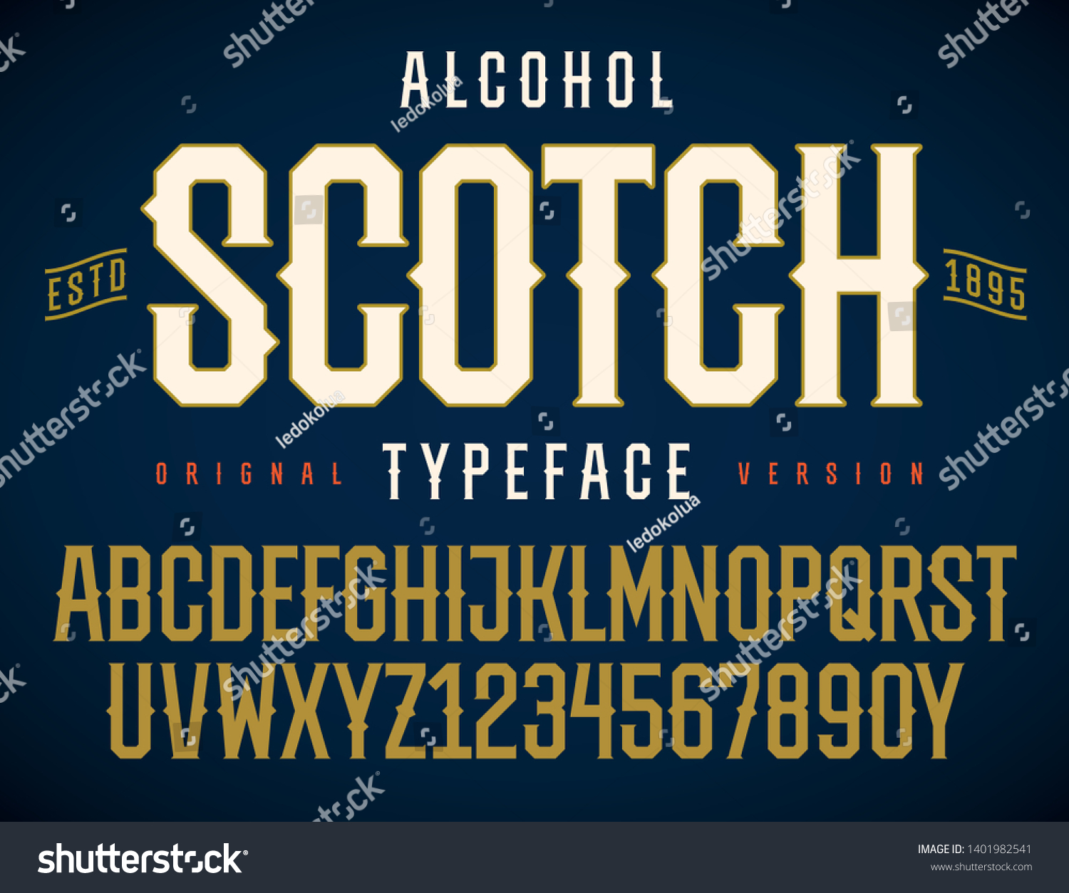 Vintage Slab Serif Decorative Font Uppercase Stock Vector Royalty Free