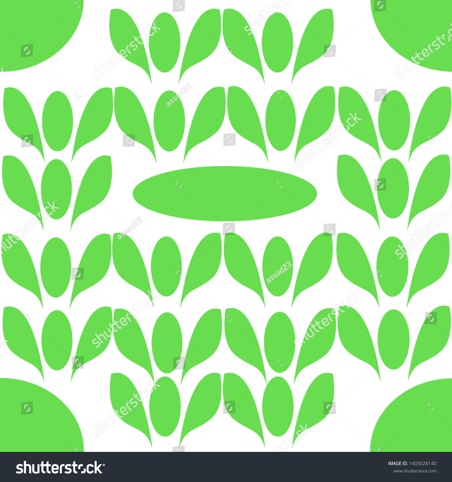 Green Seamless Pattern White Background Stock Vector Royalty Free