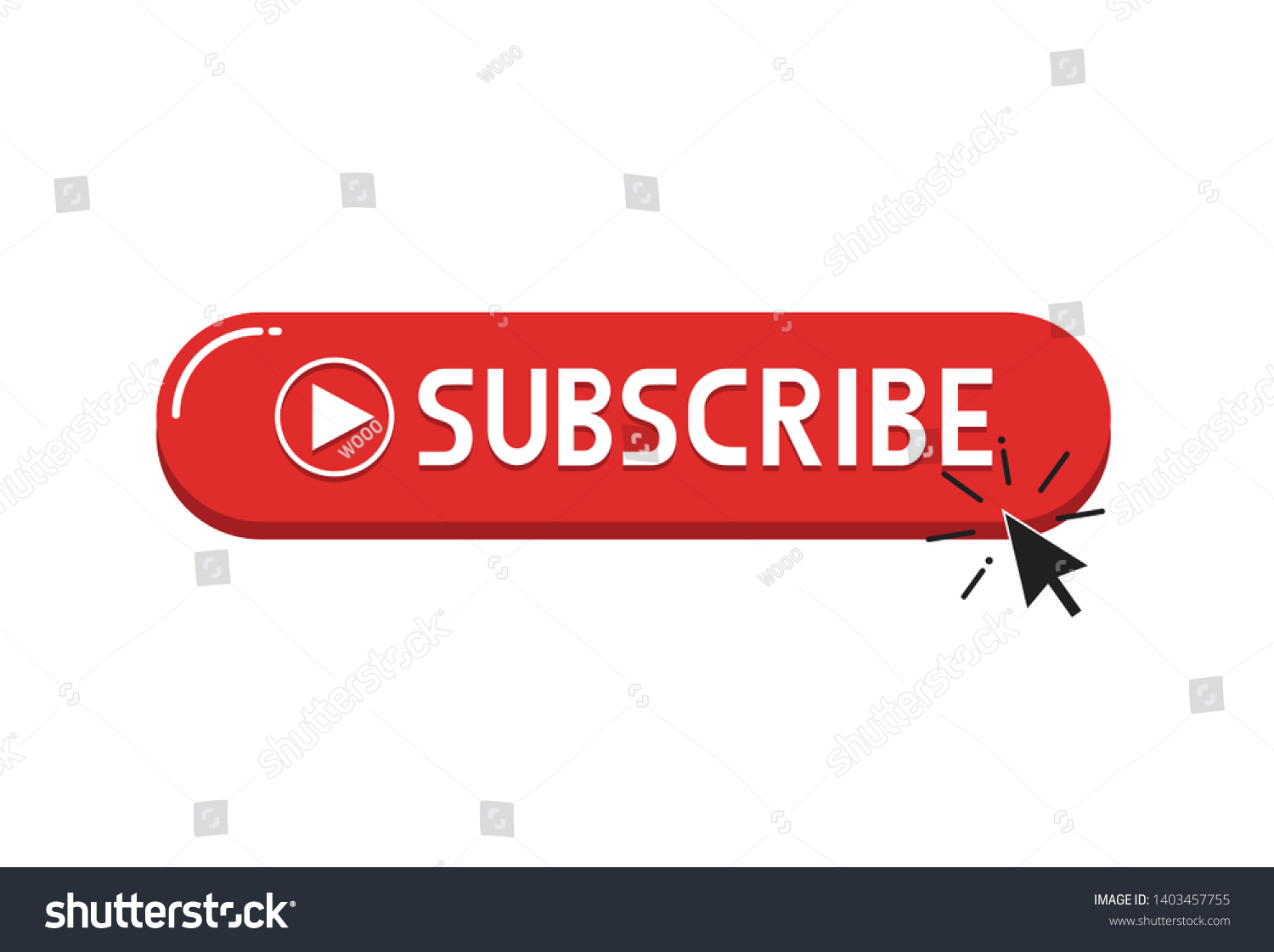 Subscribe Button Vector Pointer Stock Vector (Royalty Free) 1403457755 ...