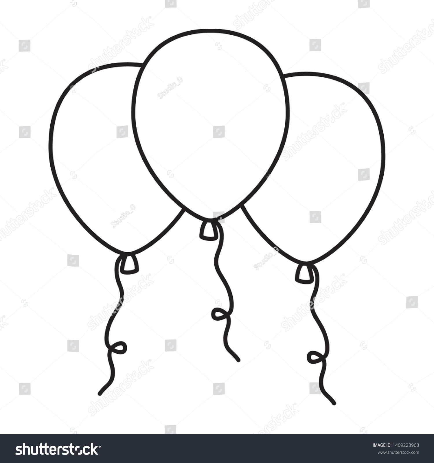 Balloons Helium Floating Icon Vector Illustration Stock Vector Royalty