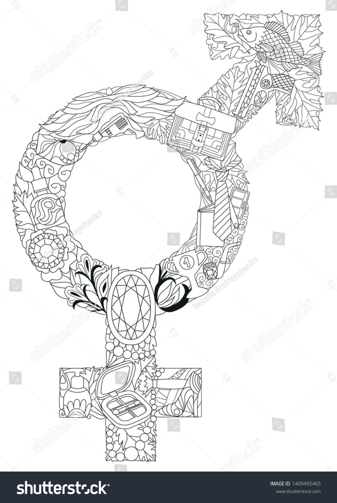 Vector Illustration Transgender Hermaphrodite Symbol Gender Stock Vector Royalty Free