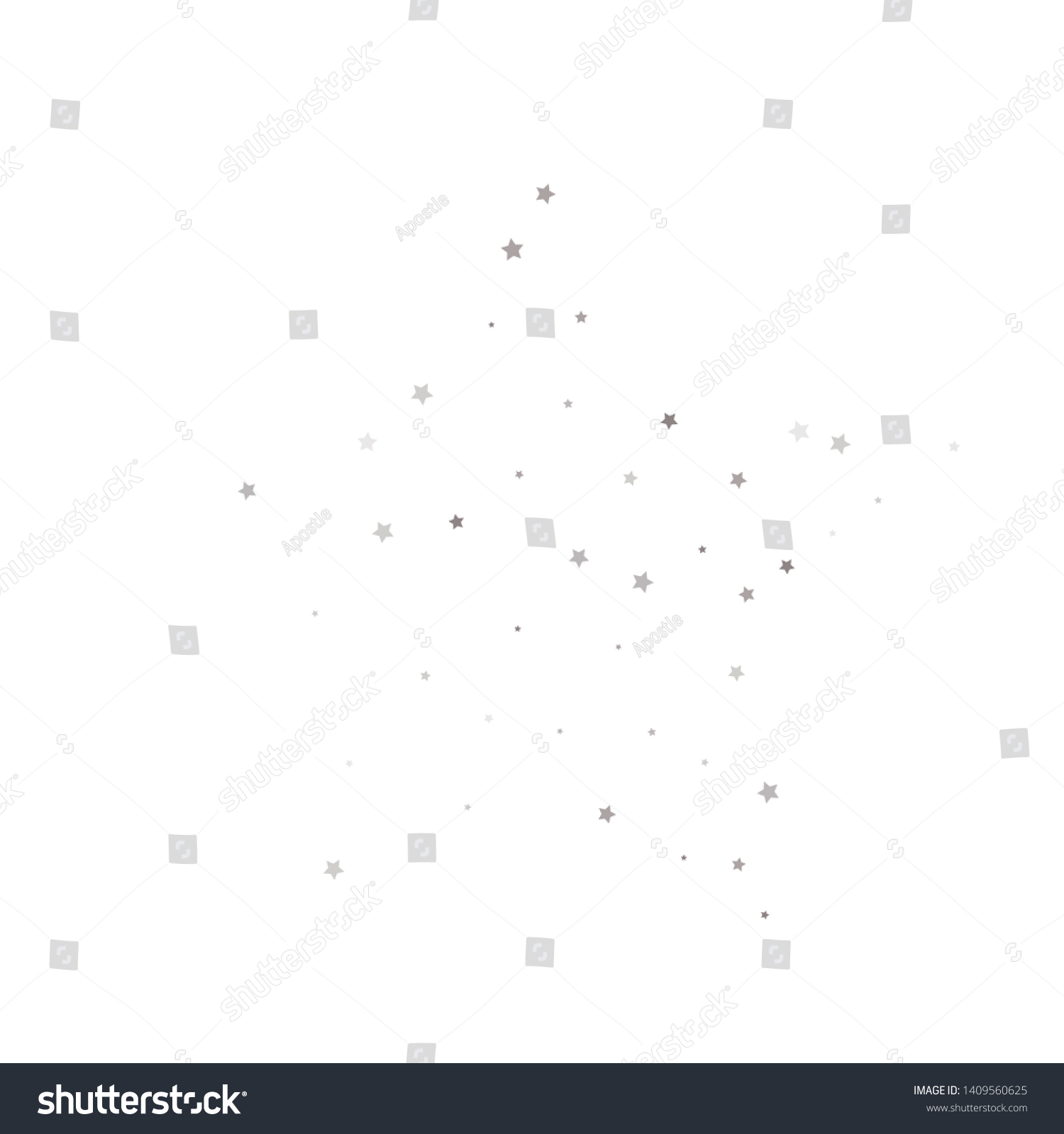 Random Falling Silver Stars On White Stock Vector Royalty Free
