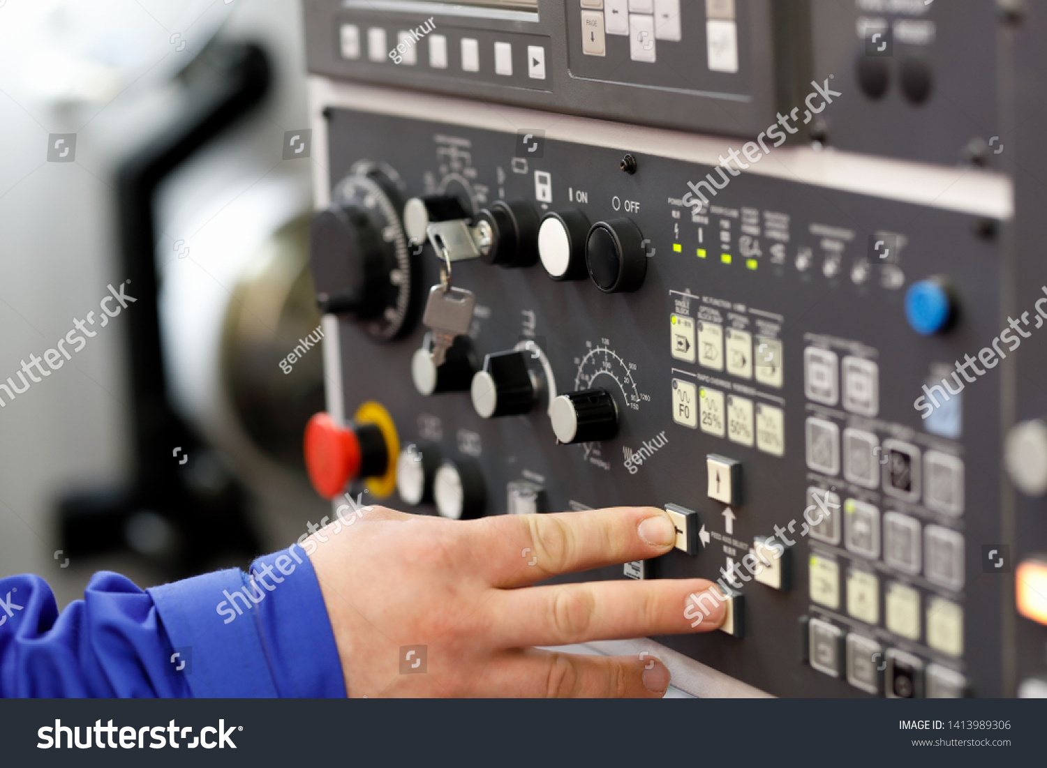 Engineer Setup Operation Parameters Cnc Lathe Stock Photo 1413989306 ... Engineer Setup Operation Parameters Cnc Lathe Stock Photo 1413989306 ...