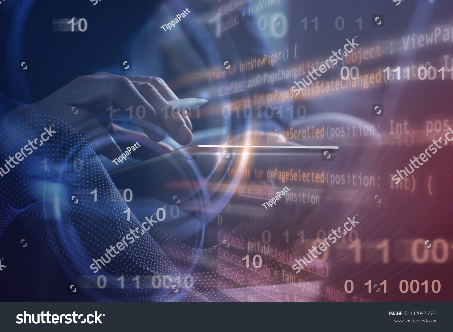 Digital Software Technology Development Concept Man Stock Photo ...