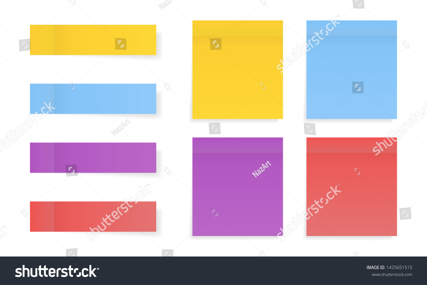 Different Color Paper Stickers Vector Collection Stock Vector (royalty
