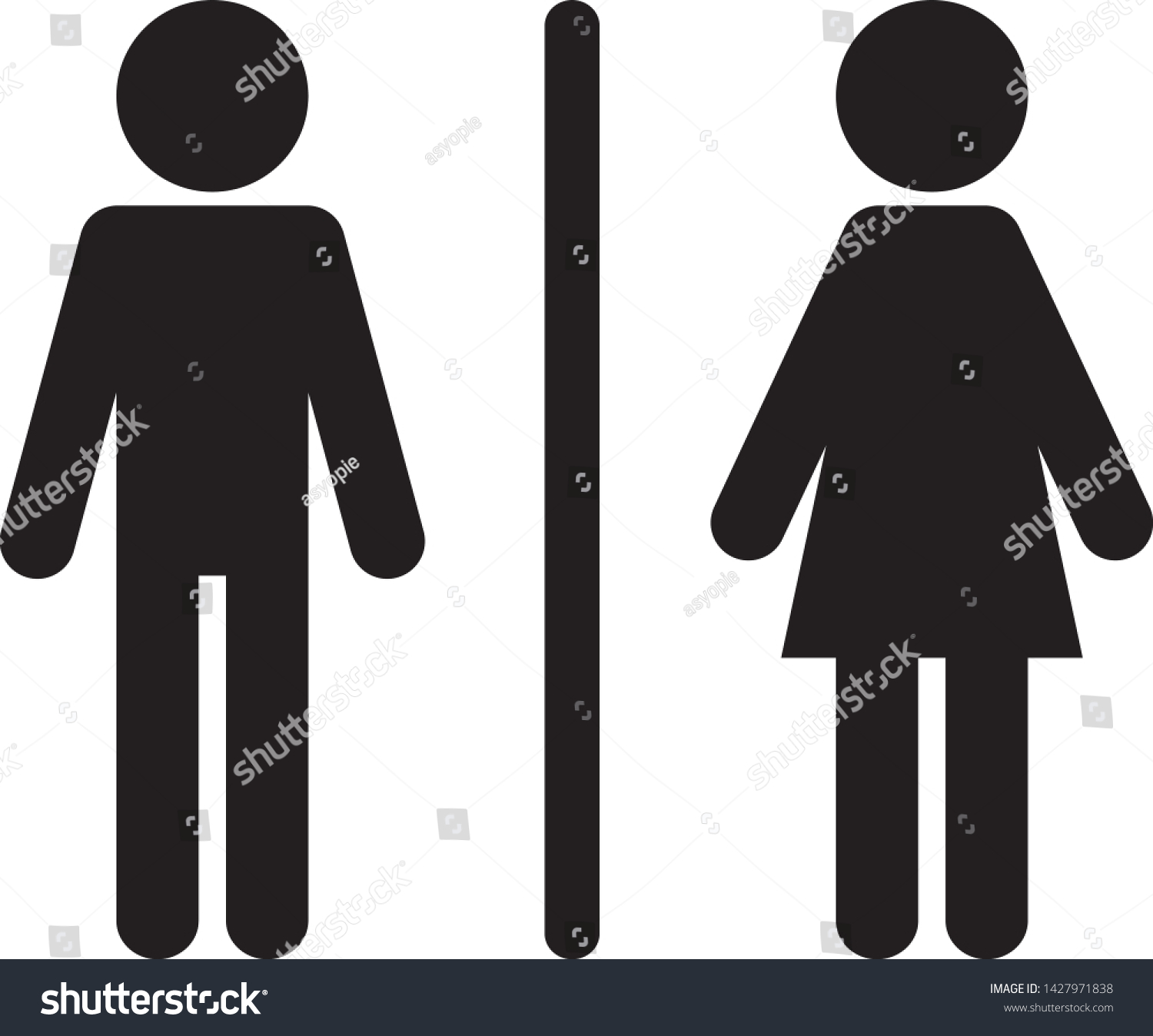Male Female Toilet Restroom Sign Logo Image Vectorielle De Stock
