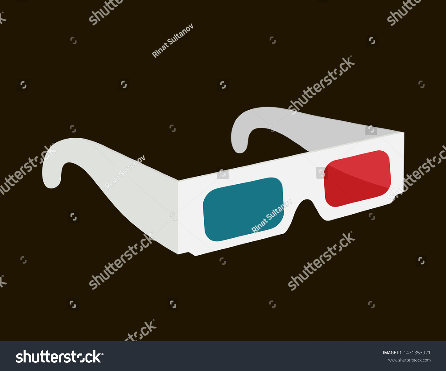 Vector Realistic 3d Glasses Red Blue Stock Vector Royalty Free