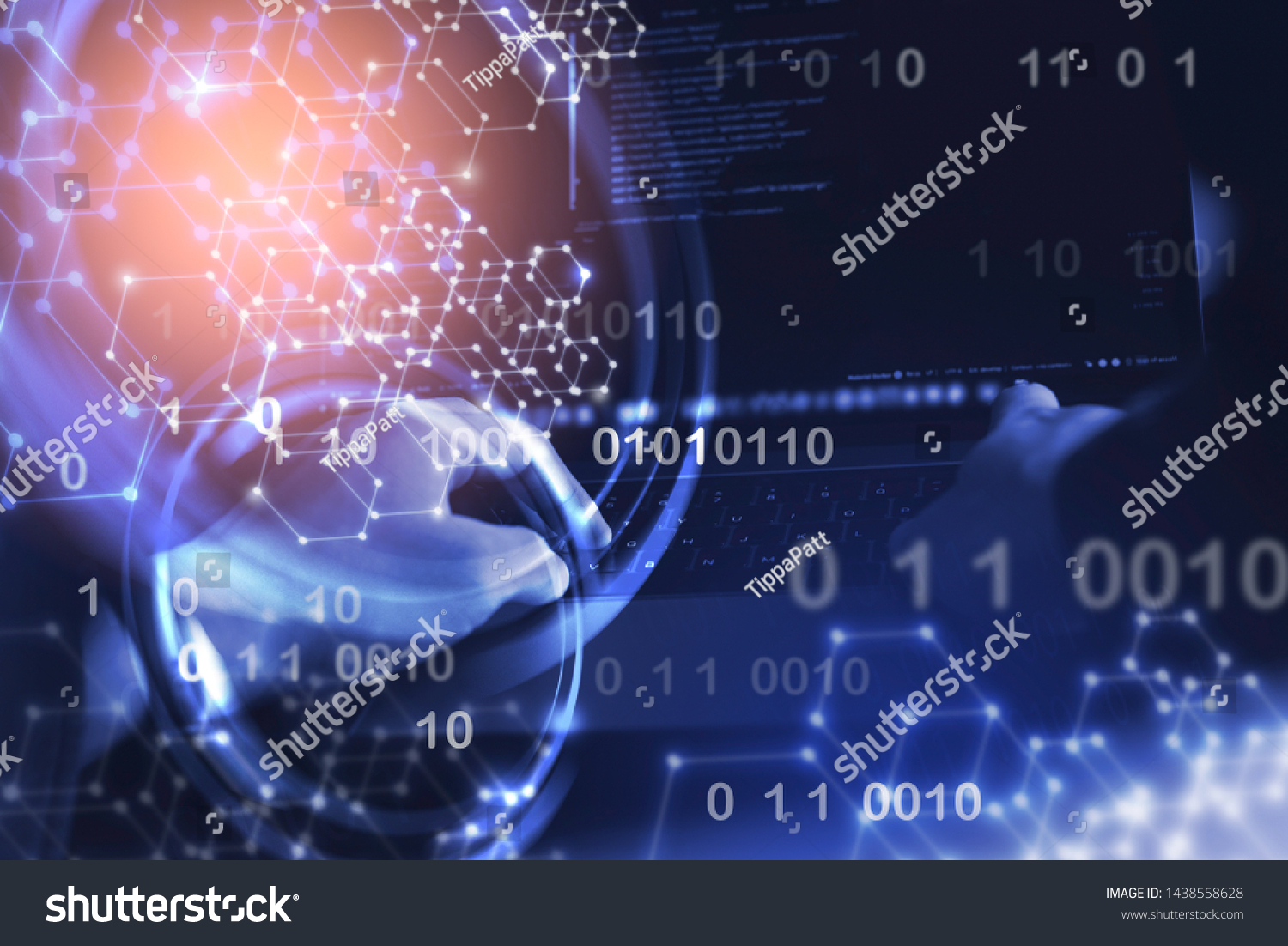 Digital Software Development Blockchain Technology Concept Stock Photo ...
