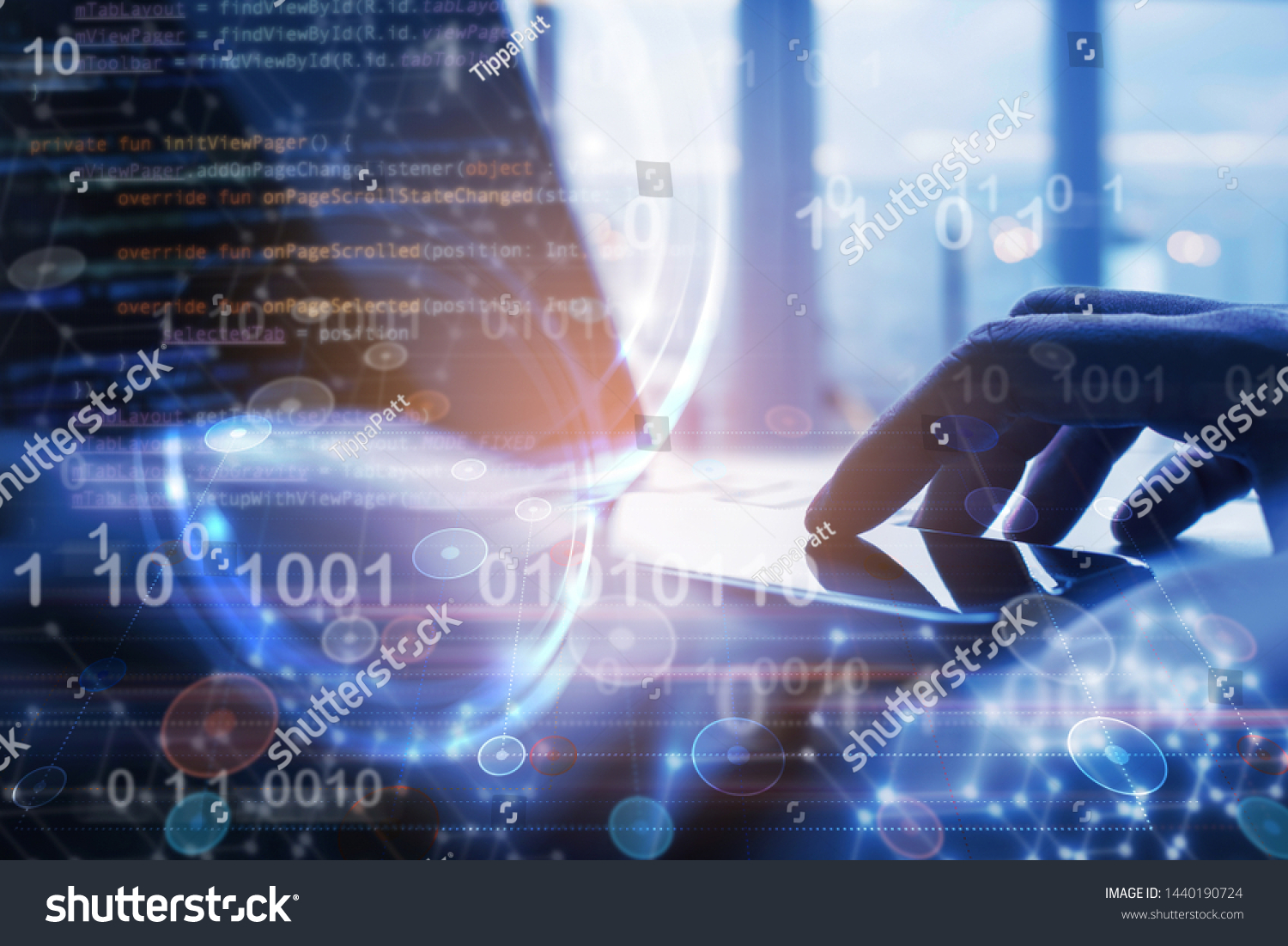 Blockchain Technology Digital Software Development Iot Stock Photo ...