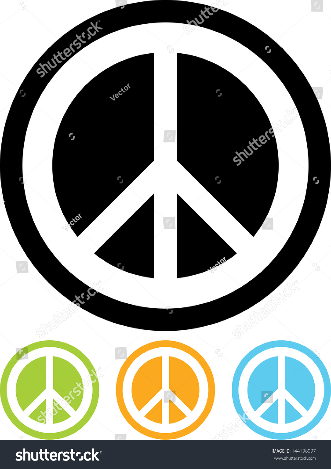 Peace Sign Vector Isolated Stock Vector (royalty Free) 144198997