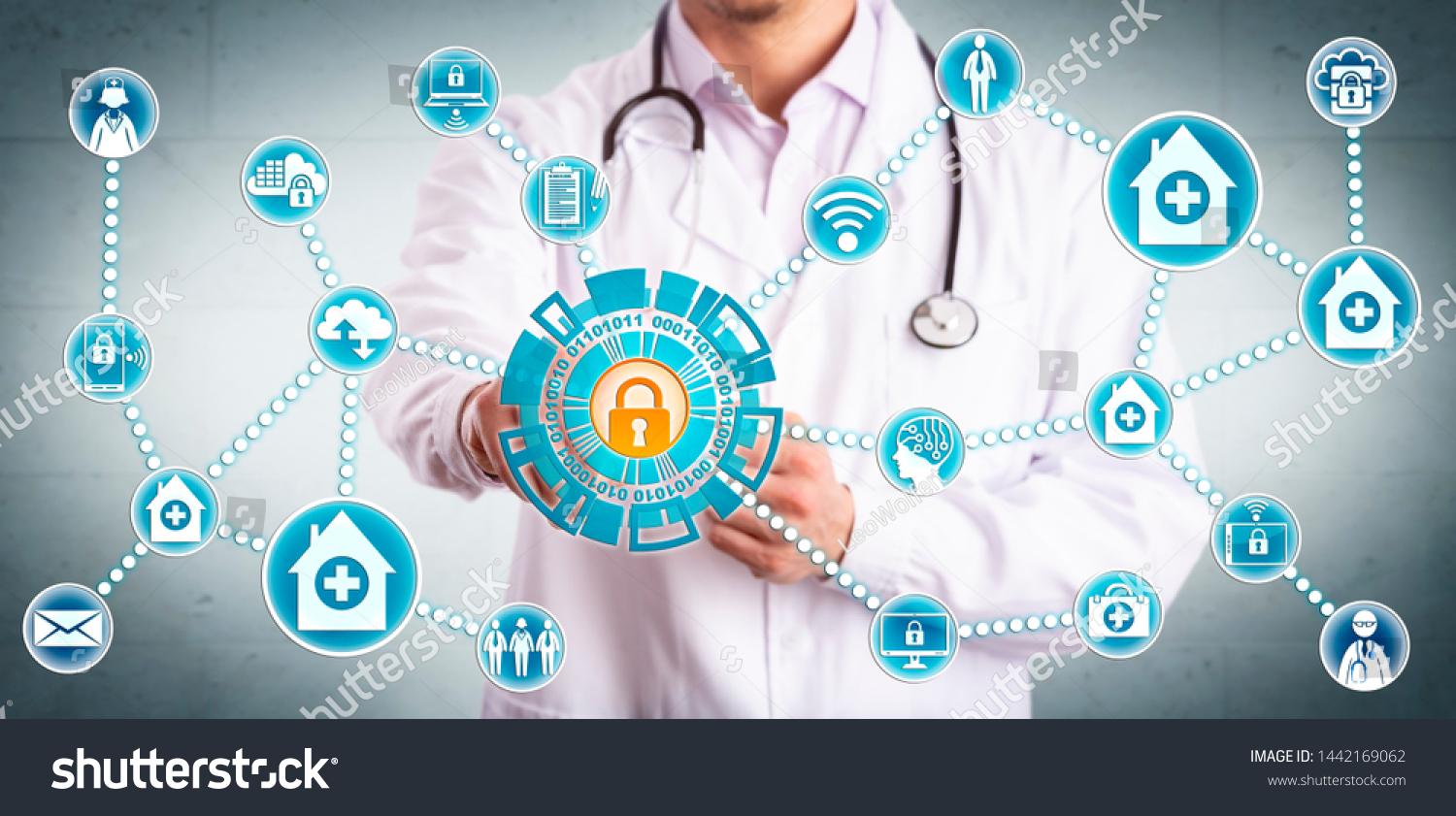 Young Male Clinician Securely Sharing Sensitive Stock Photo 1442169062 ... Young Male Clinician Securely Sharing Sensitive Stock Photo 1442169062 ...