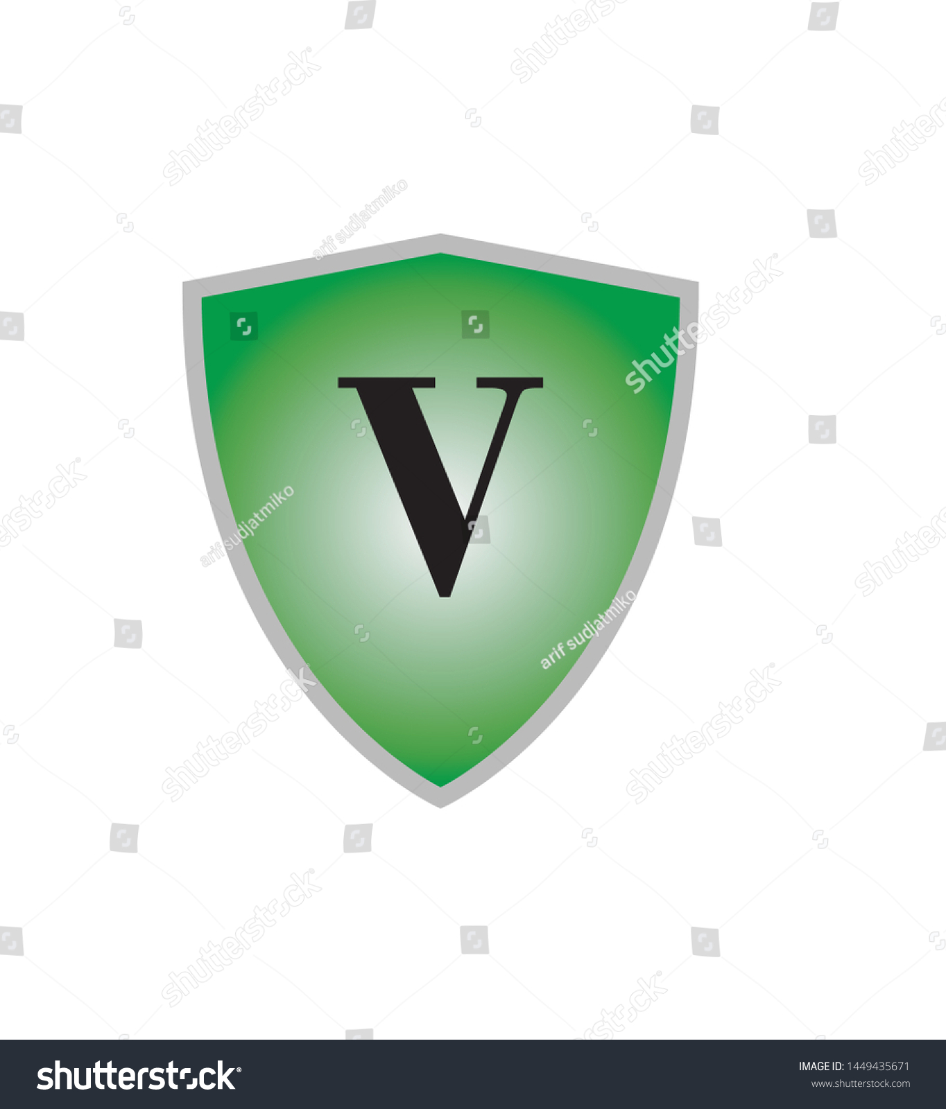 Letter V Green White Background Stock Vector (Royalty Free) 1449435671 ...