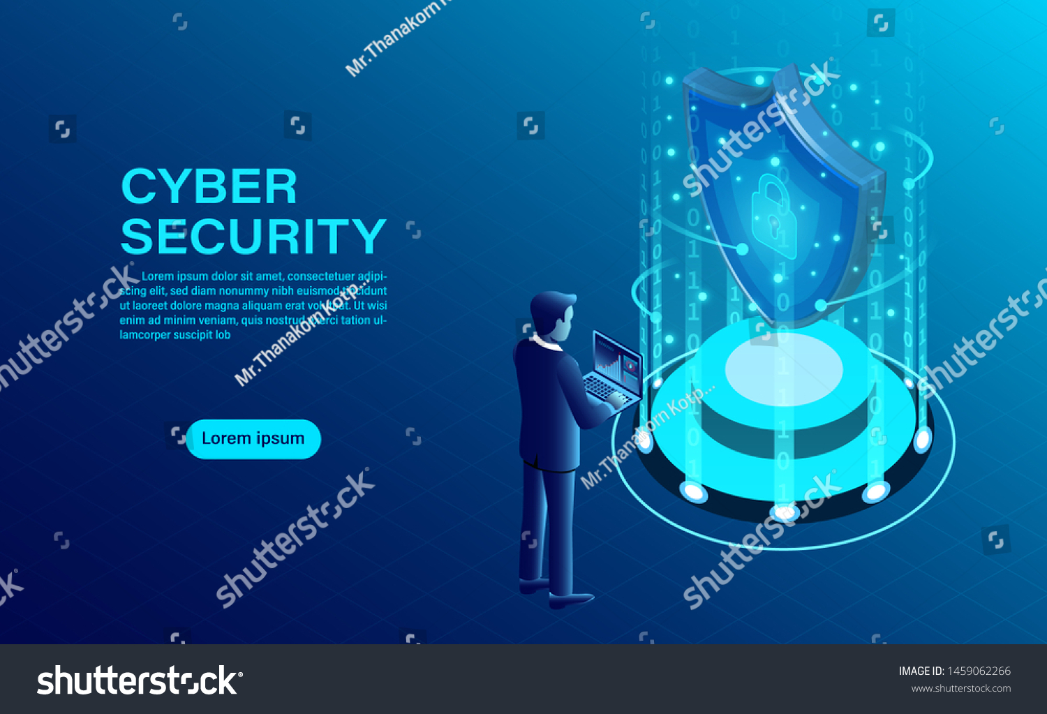 Cyber Security Concept Banner Businessman Protect Stock Vector (Royalty ... Cyber Security Concept Banner Businessman Protect Stock Vector (Royalty ...