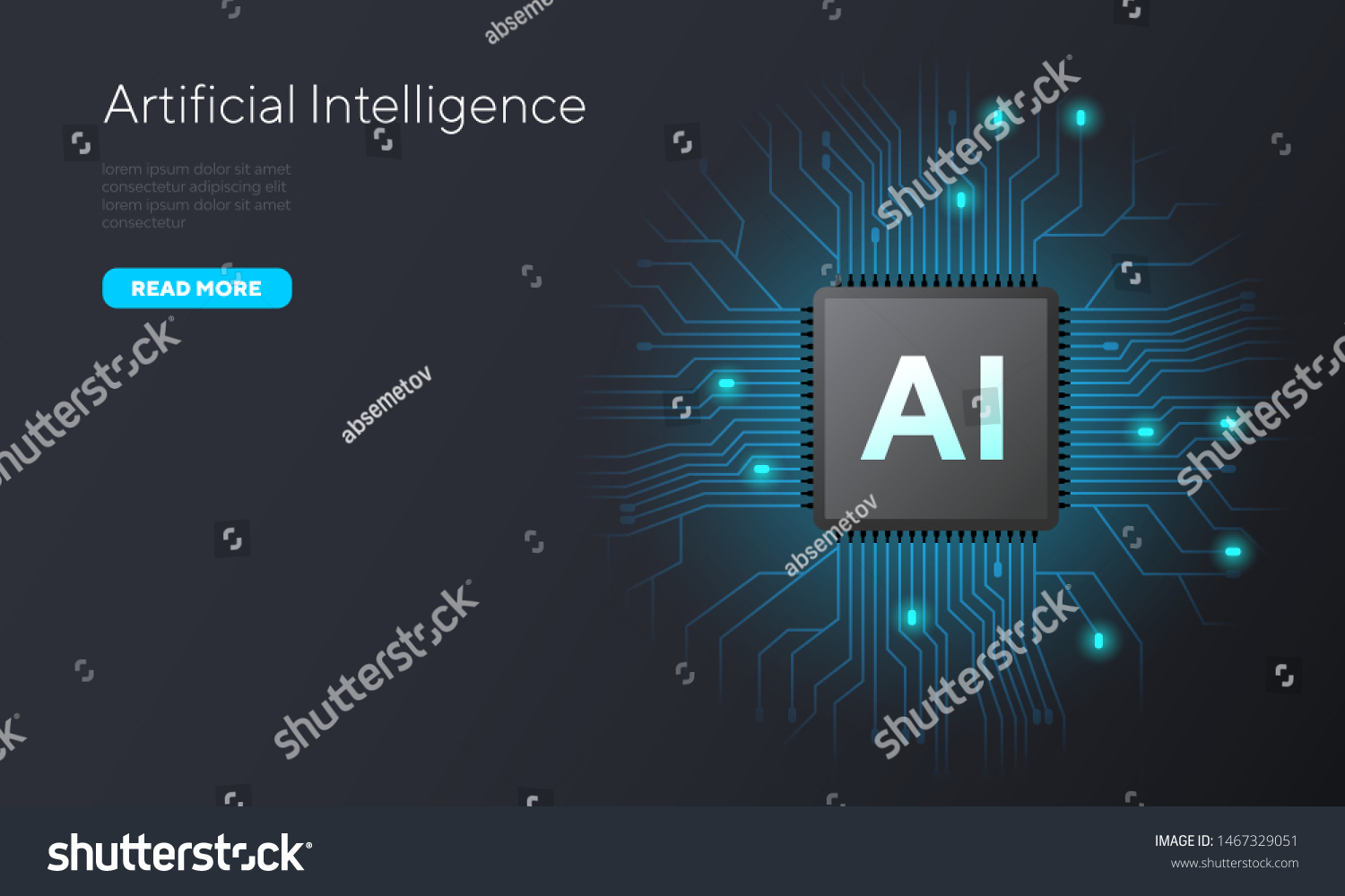 Ai Computer Processor Chip Background Stock Vector (Royalty Free ...