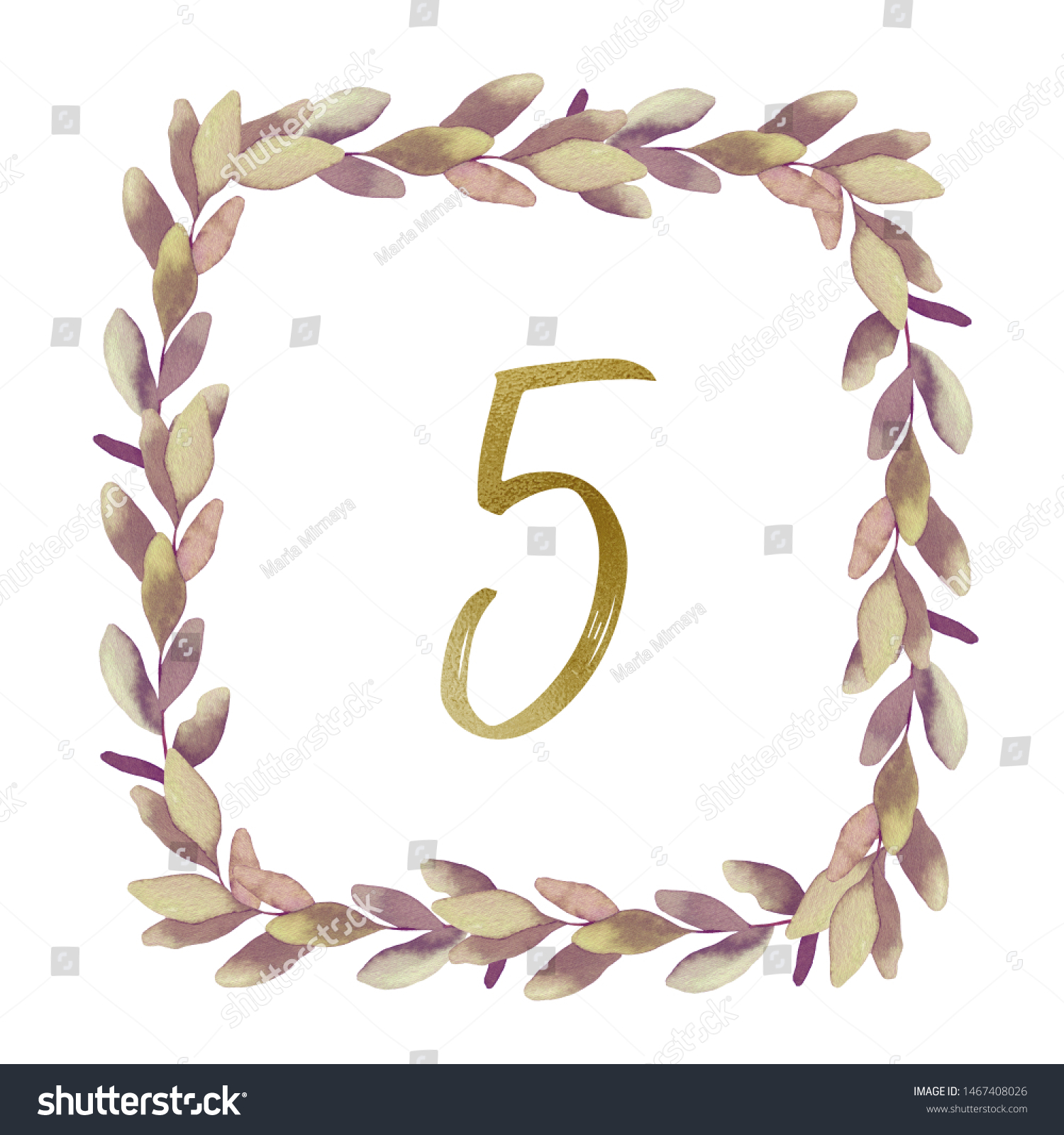 Watercolor Frame Eucalyptus Number 5 Text Stock Illustration 1467408026 ... Watercolor Frame Eucalyptus Number 5 Text Stock Illustration 1467408026 ...