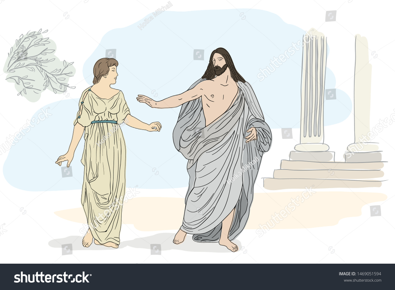 Jesus Christ Mary Magdalene Stand Lead Stock Vector Royalty Free 1469051594 Shutterstock