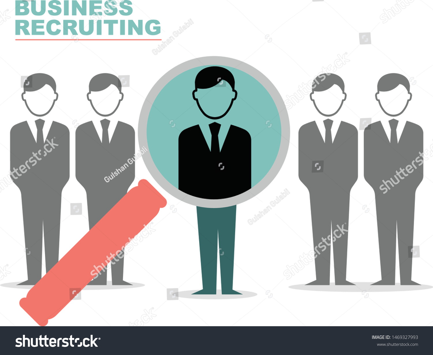 Employee Recruiting Concept Illustration Group Businessmen Stock Vector