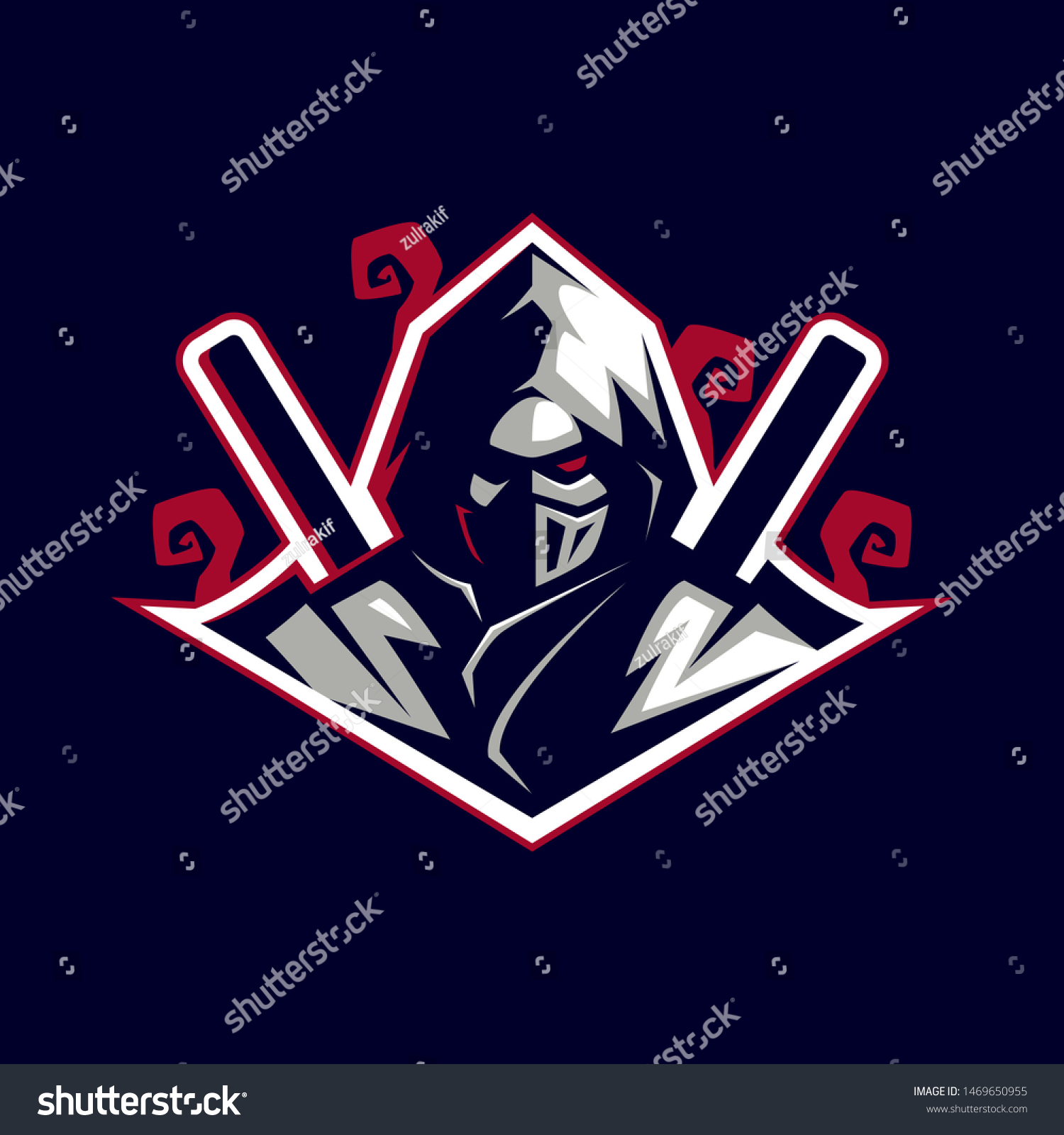 Ninja Assassin Esports Logo Template Stock Vector Royalty Free 1469650955 Shutterstock