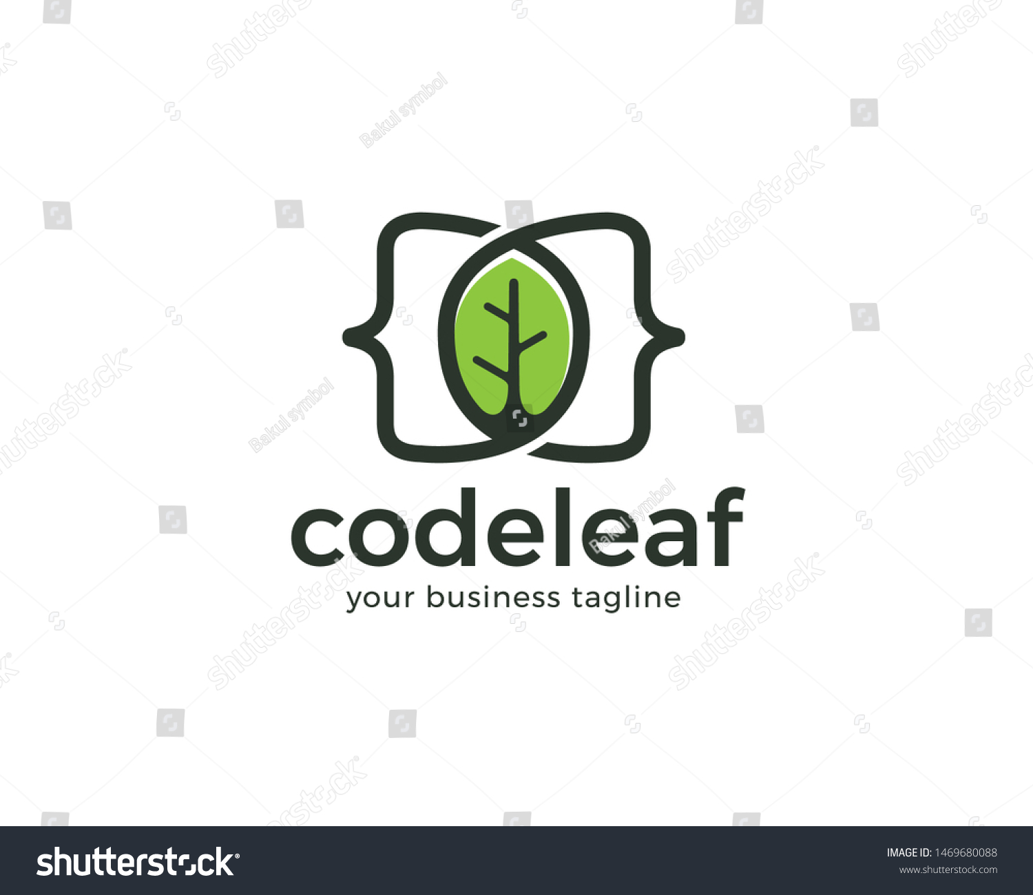 Code Leaf Logo Design Programming Code Stock Vector (Royalty Free ...