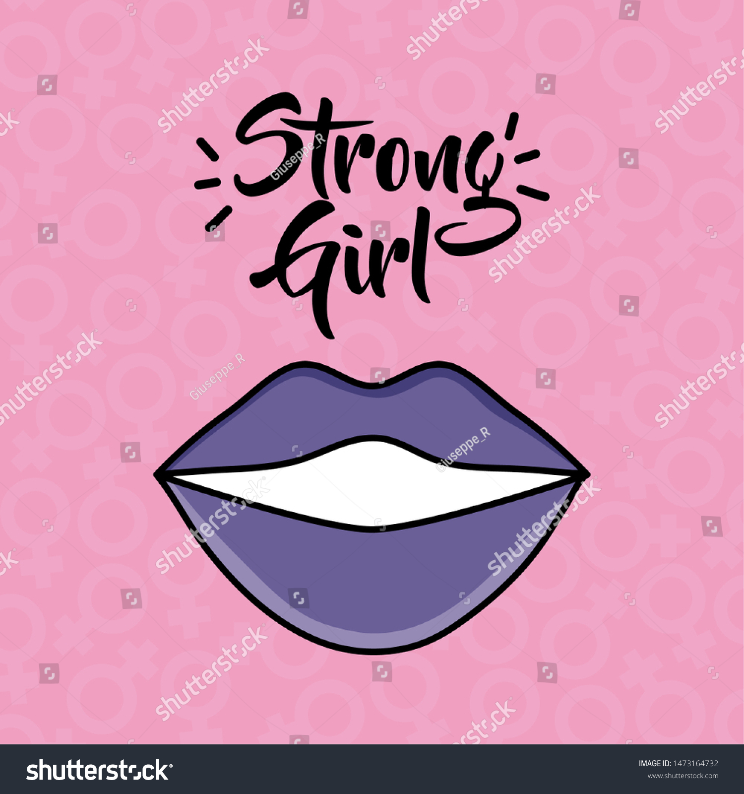 Sexy Female Lips Pop Art Style Stock Vector Royalty Free 1473164732