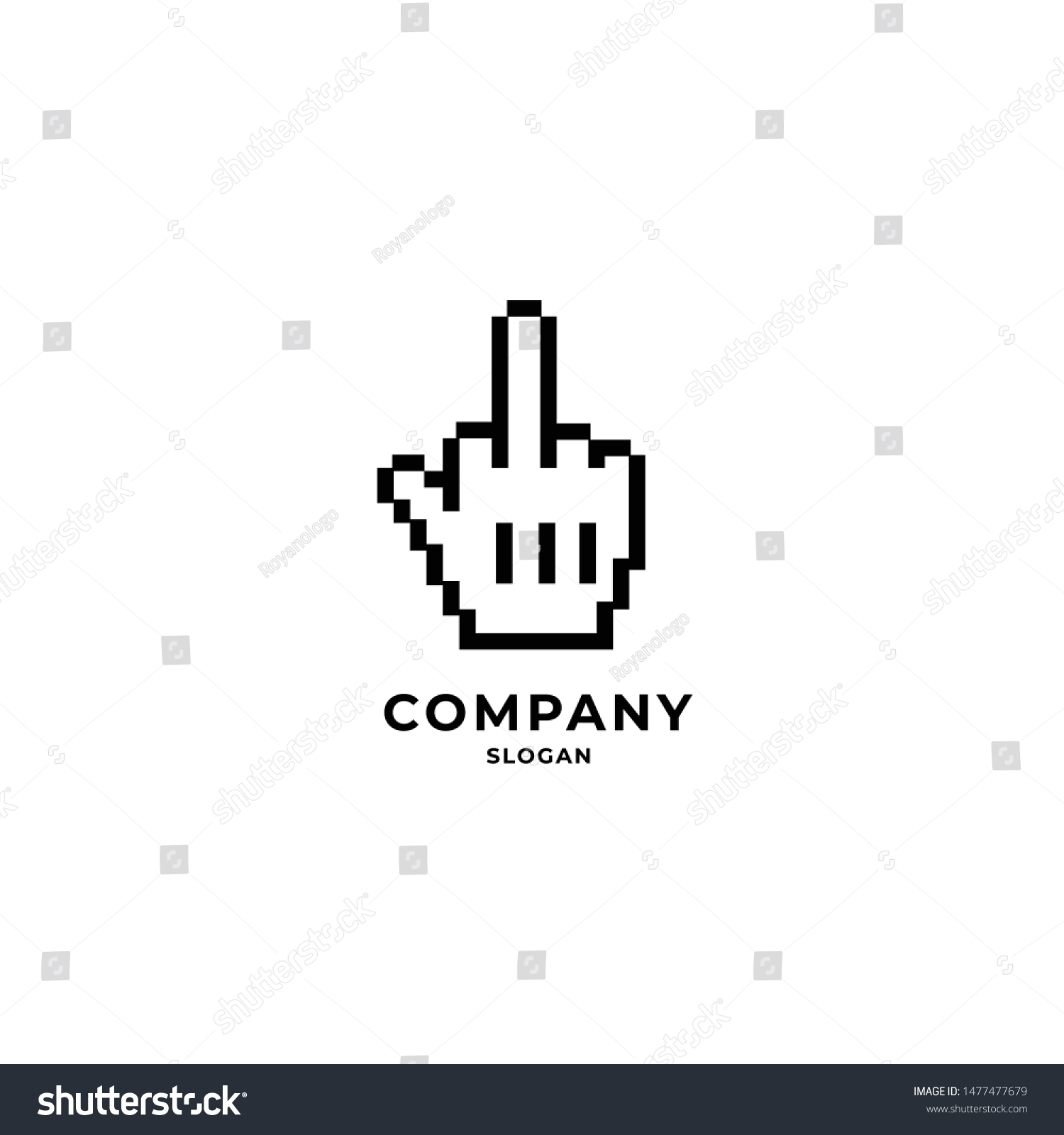 Middle Finger Pixel Art Logo Icon Image Vectorielle De Stock Libre De Droits 1477477679