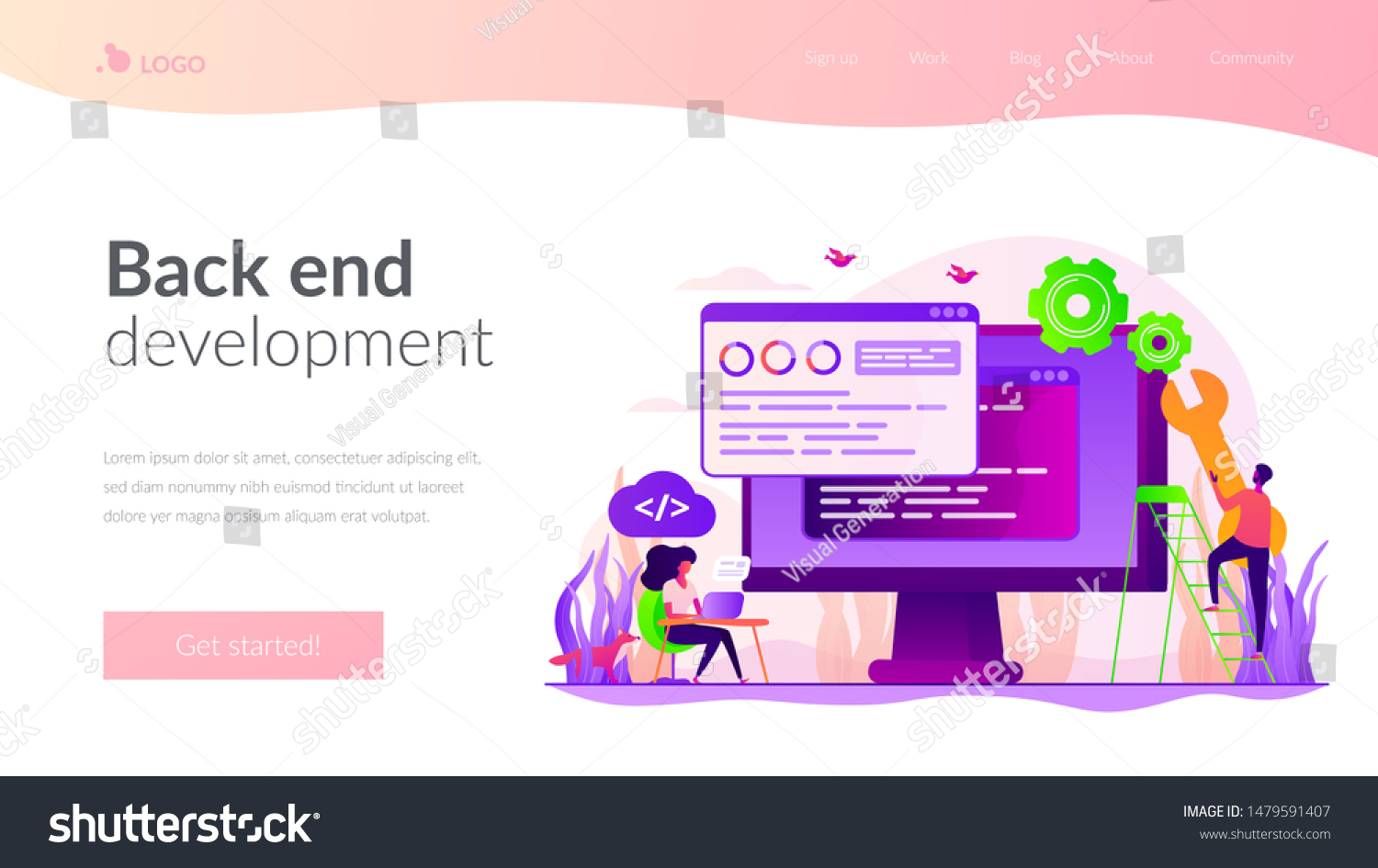 Programming Coding Website Webpage Optimization Back 库存矢量图(免版税)1479591407 Shutterstock 7432