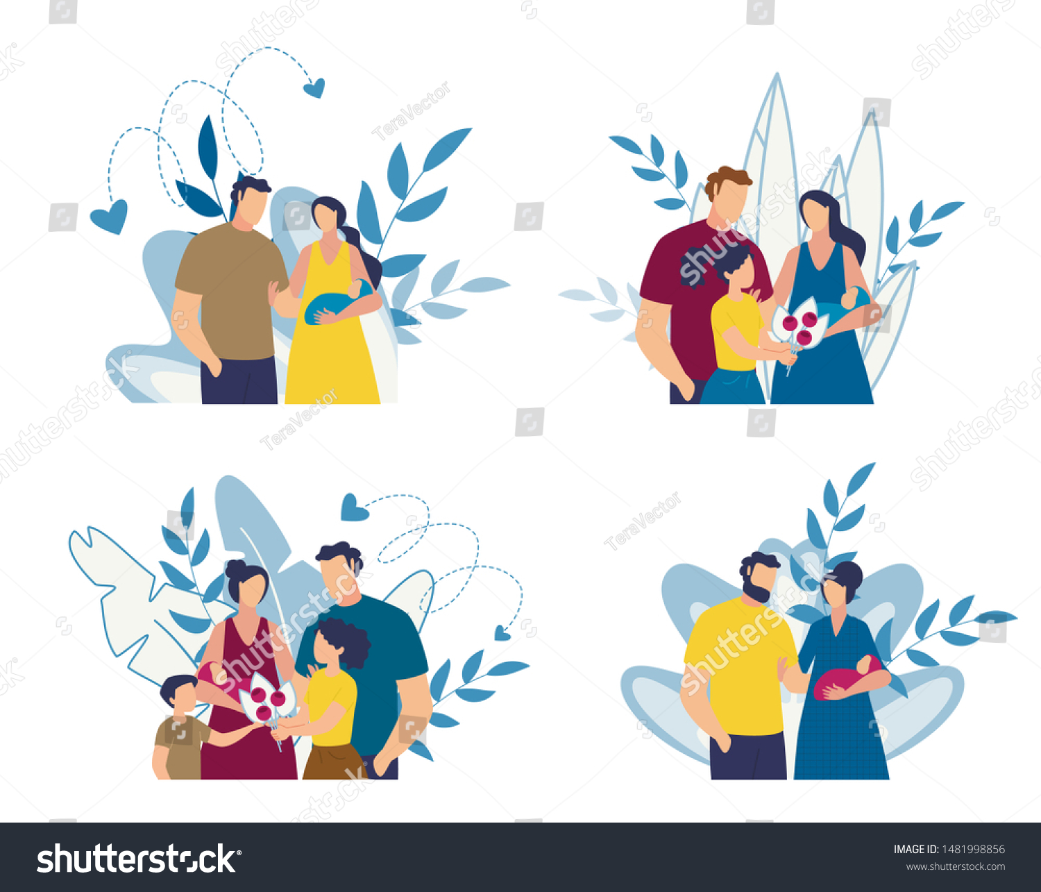 Mother Newborn Discharge Maternity Clinic Set Stock Vector Royalty Free 1481998856 Shutterstock