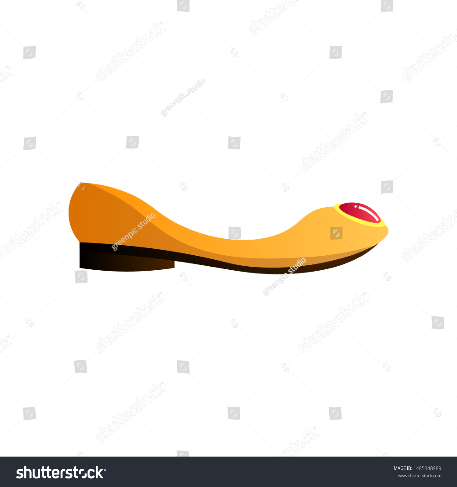 Ballet Flats Raster Illustration Flat Cartoon เวกเตอร์สต็อก ปลอดค่า